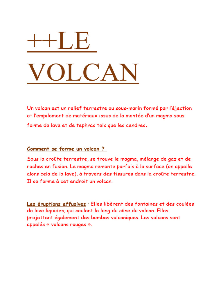 Comment Se Forme Un Volcan | PDF | Volcan | Lave
