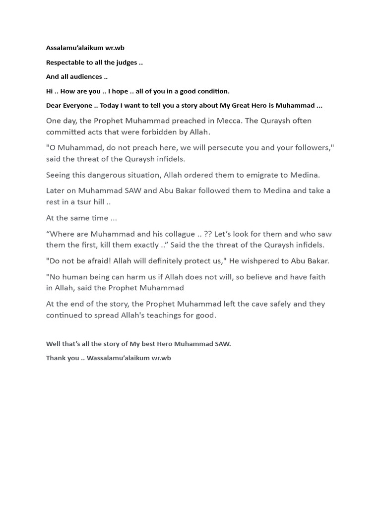 Story Telling Text Muhammad Is My Hero NEW | PDF | Religion ...