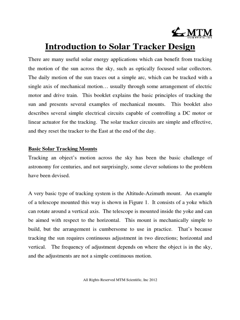 Solar Tracker Book | PDF | Switch | Relay