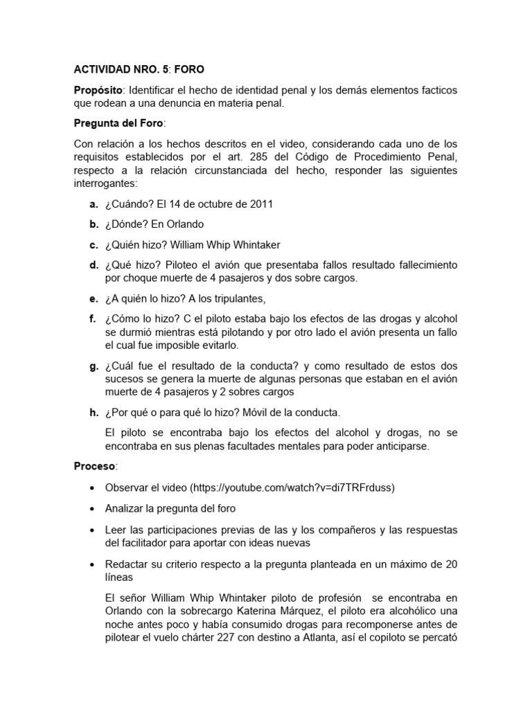 Actividad 5. Foro | PDF