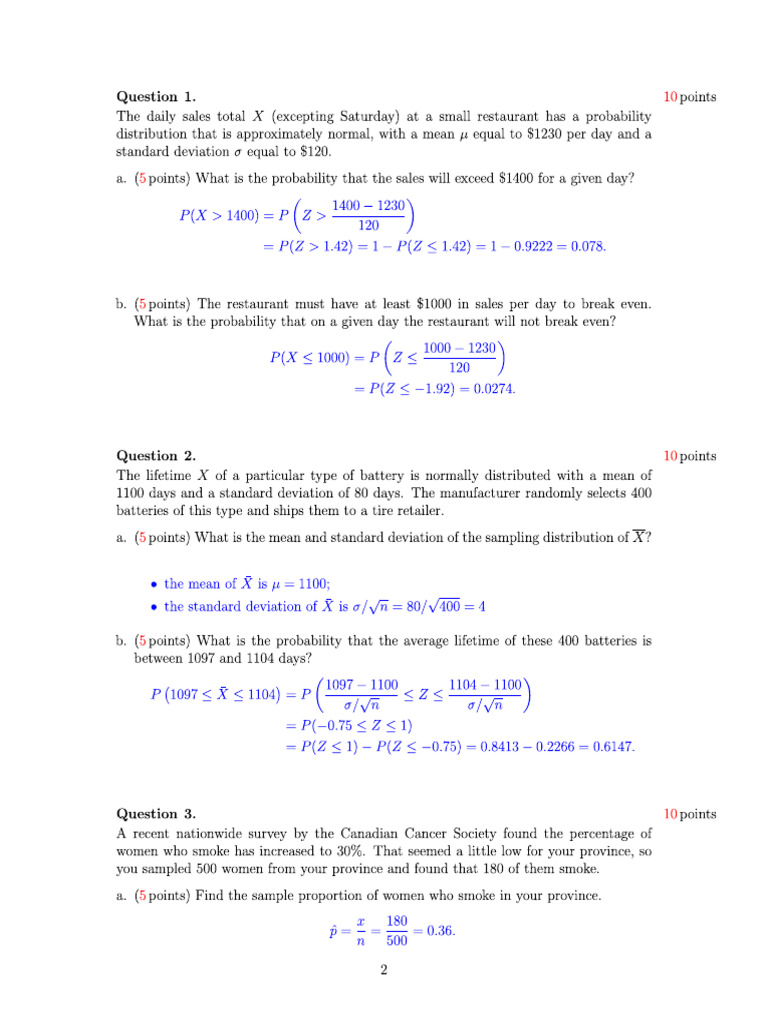 Solution Midterm 2 Review | PDF