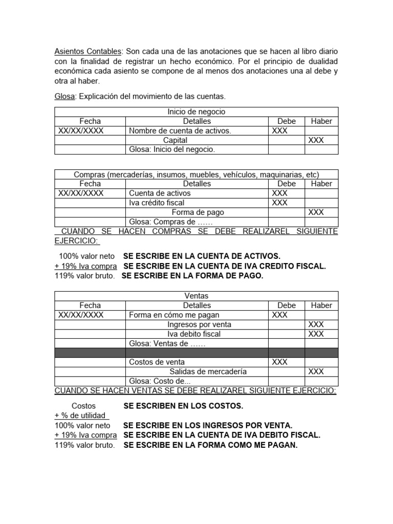 Asientos Contables | PDF