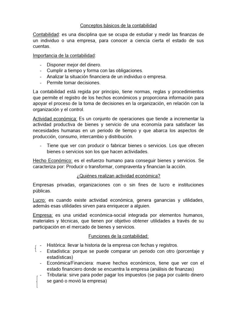 Conceptos Básicos de La Contabilidad | PDF | Contabilidad | Business