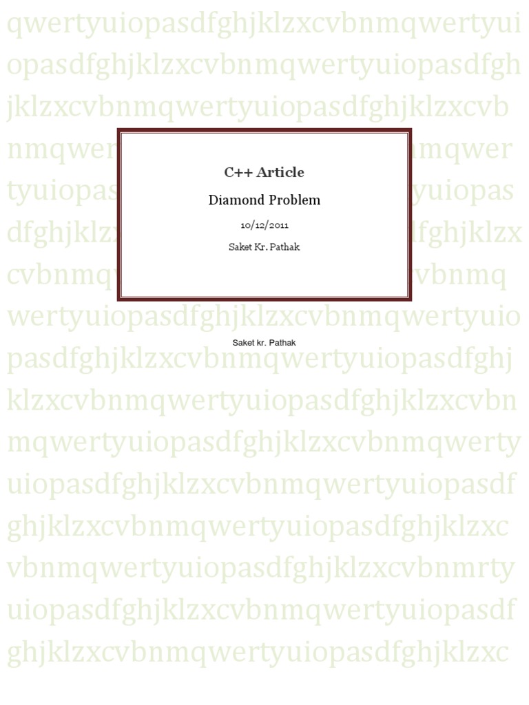 C++ Diamond Problem Explained | PDF | Inheritance (Object Oriented ...