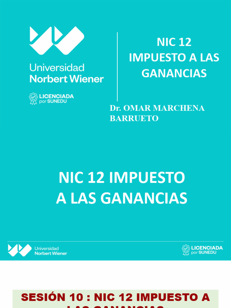 Sesión 10 - NIC 12 Impuesto A La Renta | PDF | Contabilidad | Impuestos