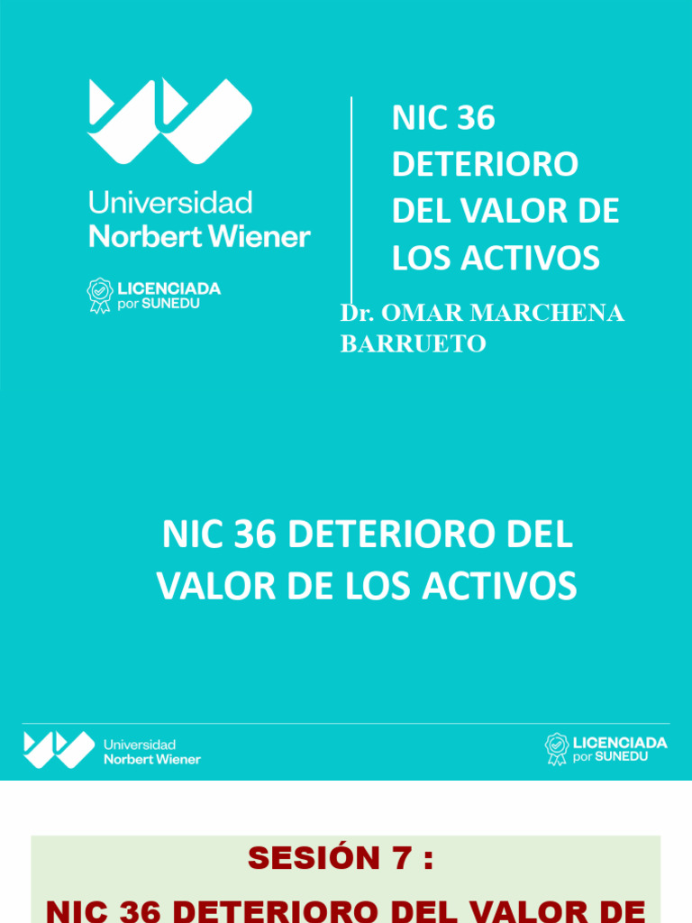Sesión 6 - Nic 36 Deterioro Del Valor de Los Activos | PDF ...