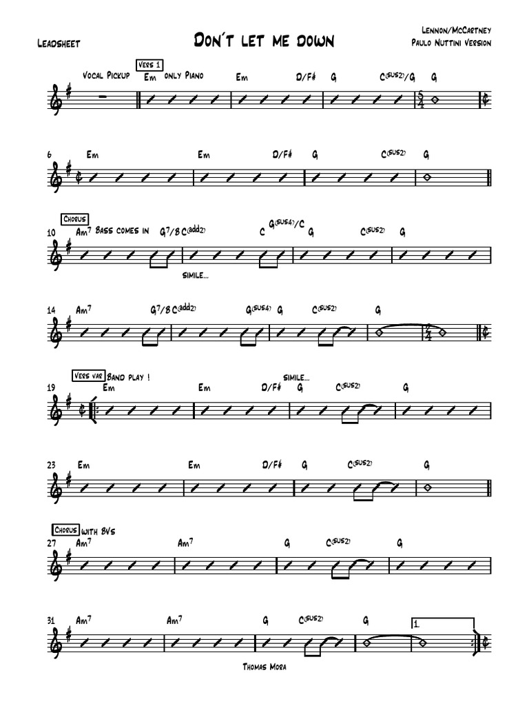 Don T Let Me Down - Leadsheet | PDF