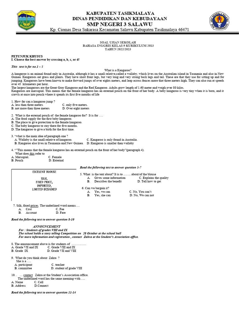 Soal US B.inggris | PDF | Pollution | Natural Environment