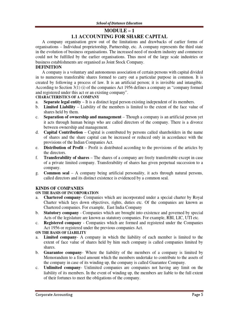 Corporate Accounting - Notes | PDF | Preferred Stock | Equity (Finance)