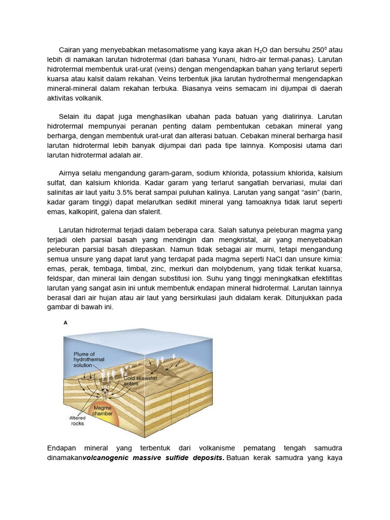 Proses dan Endapan Larutan Hidrotermal | PDF