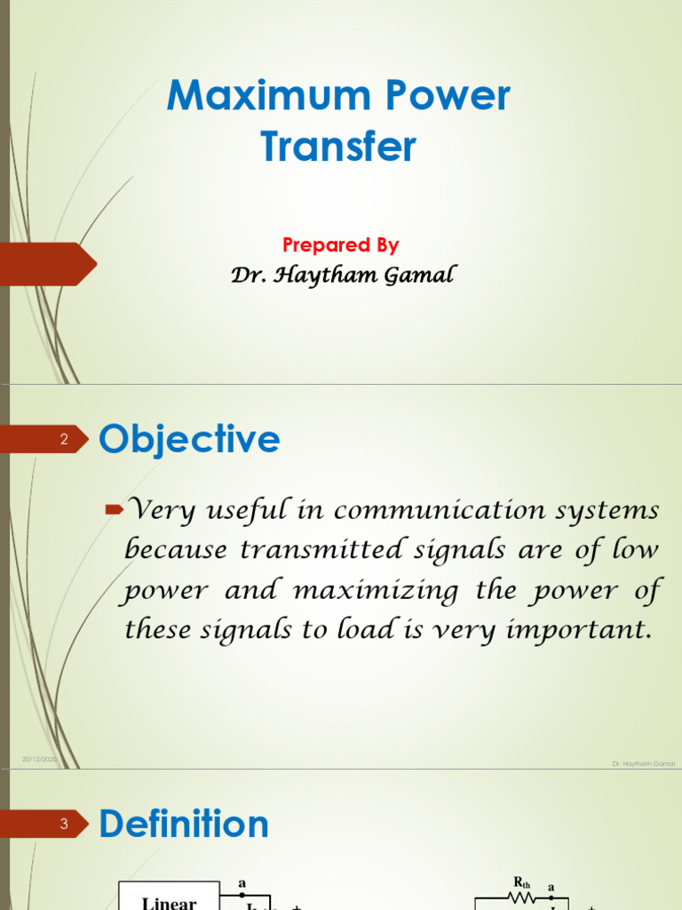 Maximum Power Transfer | PDF | Equations | Differential Calculus