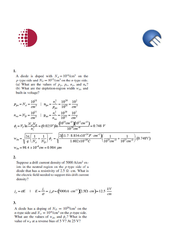 1E.CEE 222 HW2-Solutions-Diode (Hepsi Anlatilmayacak) | PDF