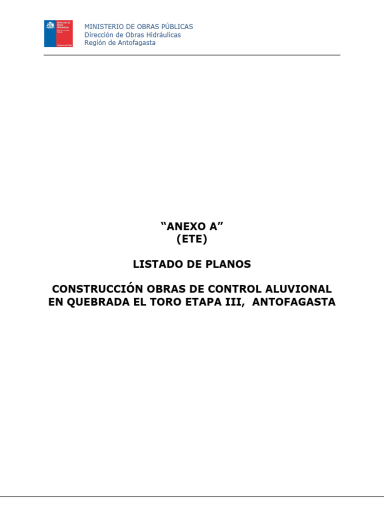 (4a) Anexo A Ete - Listado Planos | PDF | Topografía