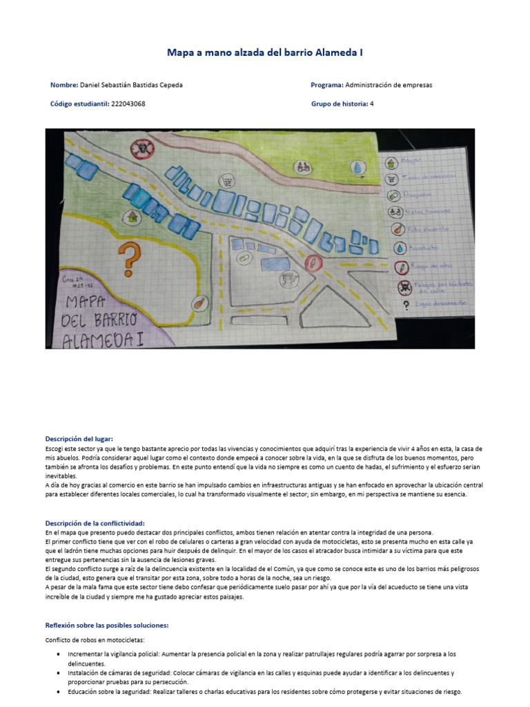 Mapa A Mano Alzada Del Barrio Alameda | PDF | Robo | Prevención del crimen
