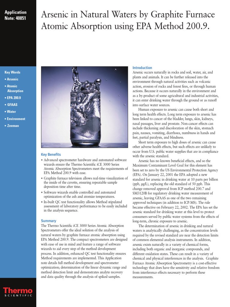 AAiCE As Natural Waters GFAAS | PDF | Detection Limit | Atomic ...