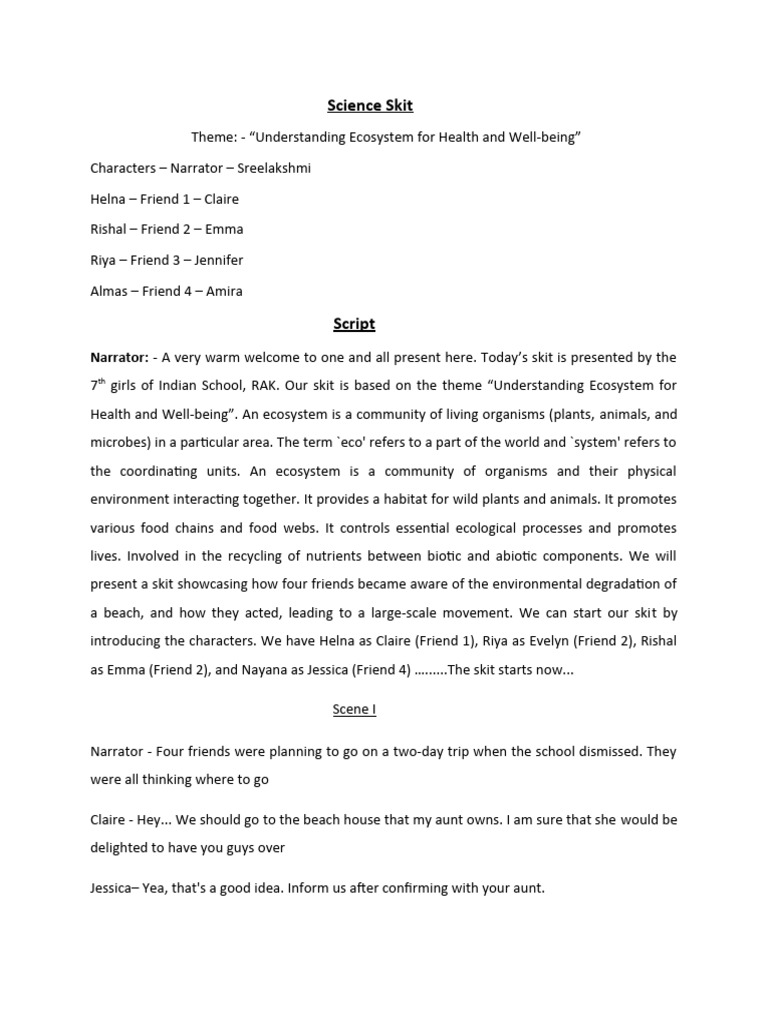 Science Skit's Final Revised Script | PDF | Ecosystem | Natural Environment