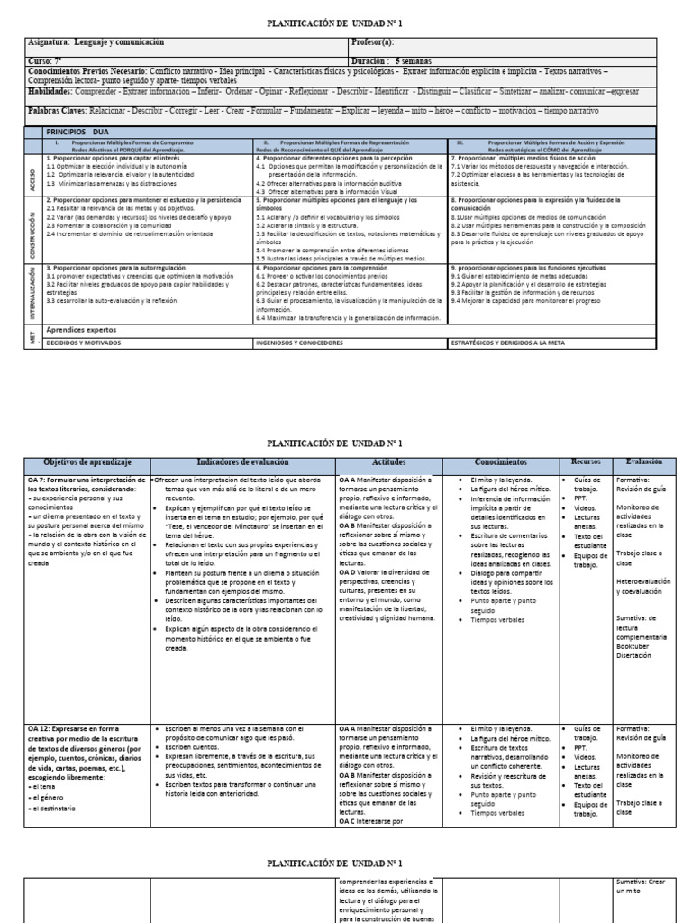 Formato Planificacion Por Unidad 2022 | PDF | Comprensión lectora | Aprendizaje