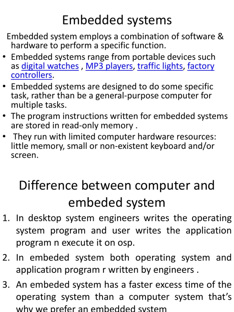 Embedded Systems: Digital Watches MP3 Players Traffic Lights Factory ...