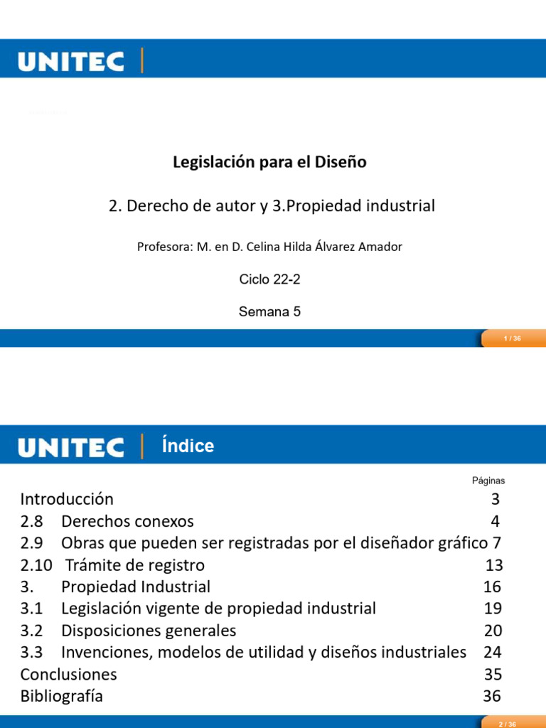 Semana 5 Presentación UNITEC 22-2 | PDF | Patentar | Propiedad intelectual