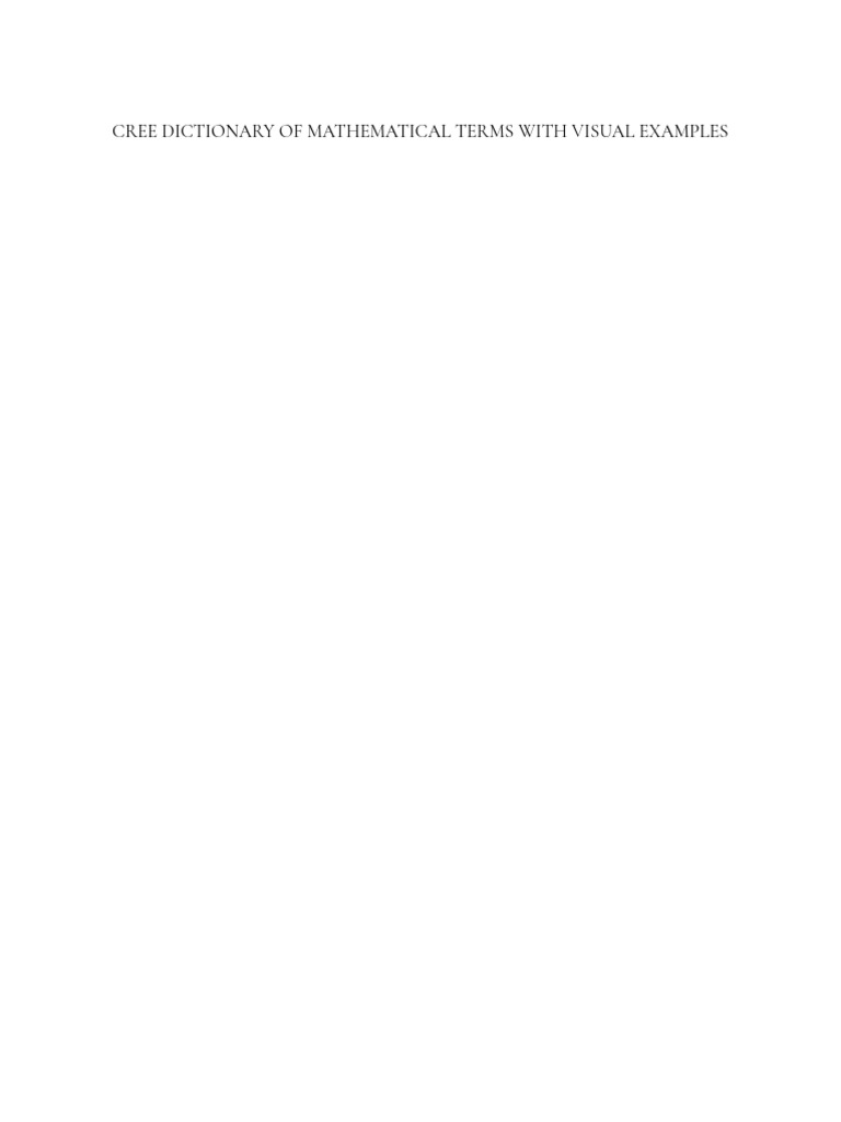 Cree Dictionary of Mathematical Terms With Visual Examples 1695333093 ...