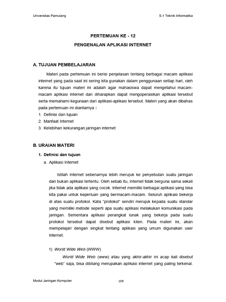 TPL0183 - 12 - Pengenalan Aplikasi Internet | PDF