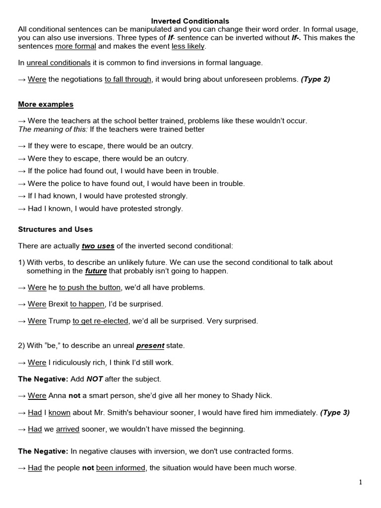 Inverted Conditionals | PDF | Linguistics | Grammar