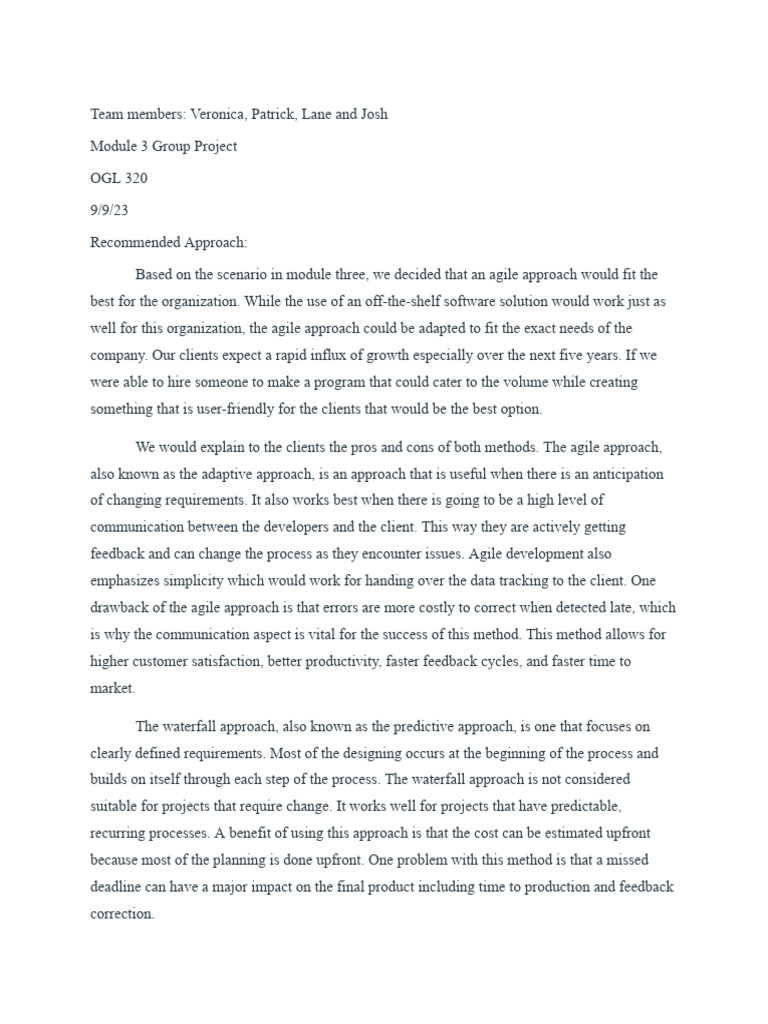 Module 3 Group Project | PDF | Agile Software Development | Business