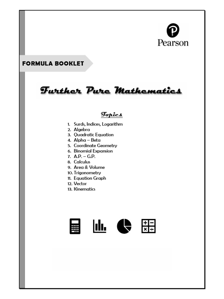 Pure Maths Formula Booklet | PDF | Logarithm | Mathematics