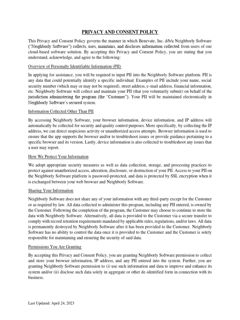 Privacy and Consent Form | PDF | Privacy | Information