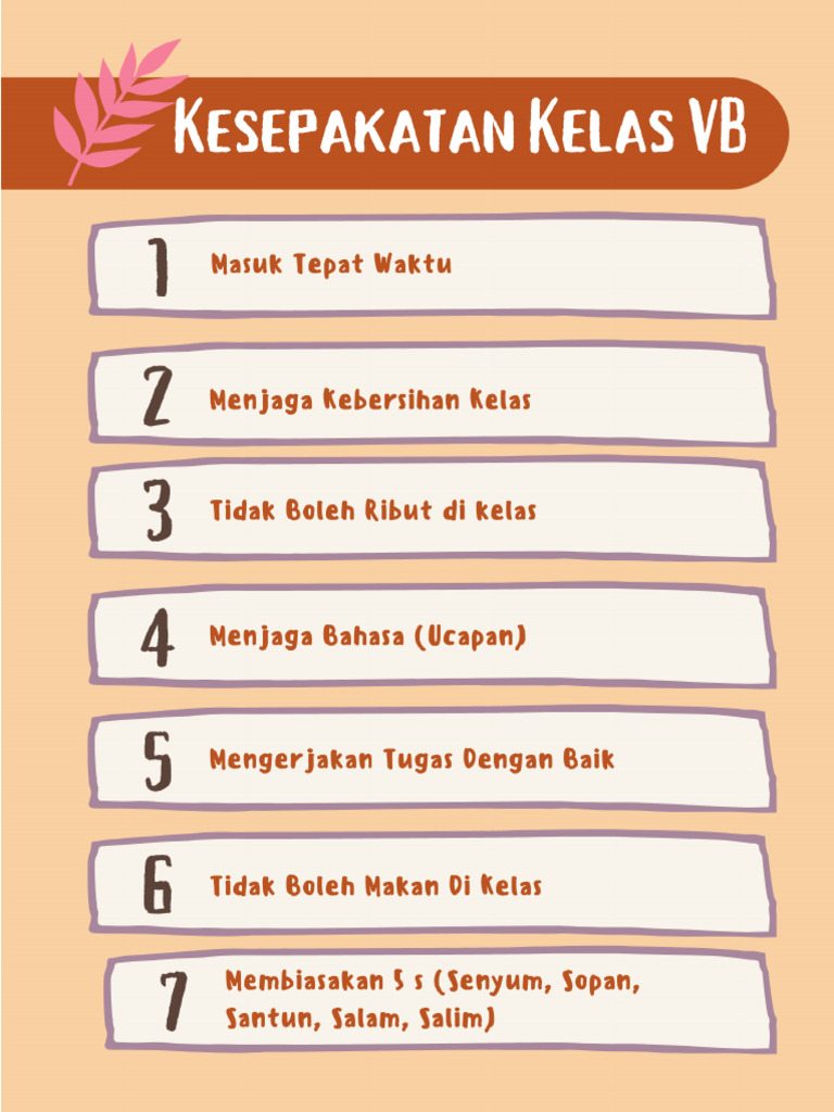 Kesepakatan Kelas 5B | PDF