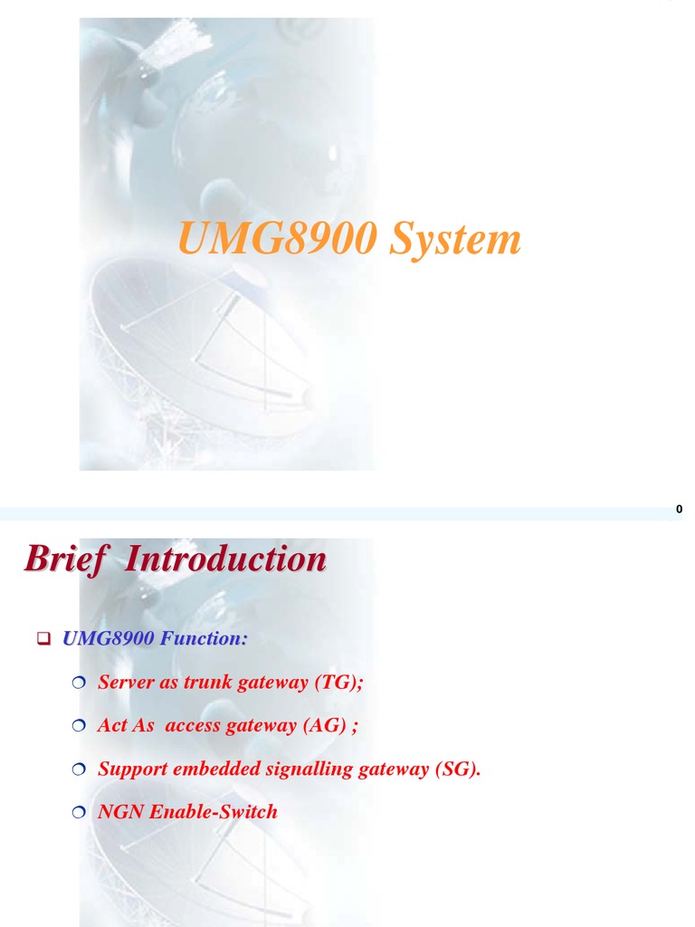 UMG8900 System | PDF | Public Switched Telephone Network | Voice Over Ip