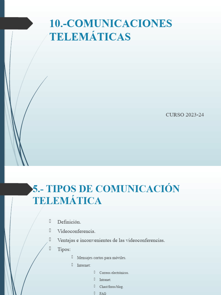 Comunicación Telemática 2023-24 | PDF | Videotelefonía | Internet