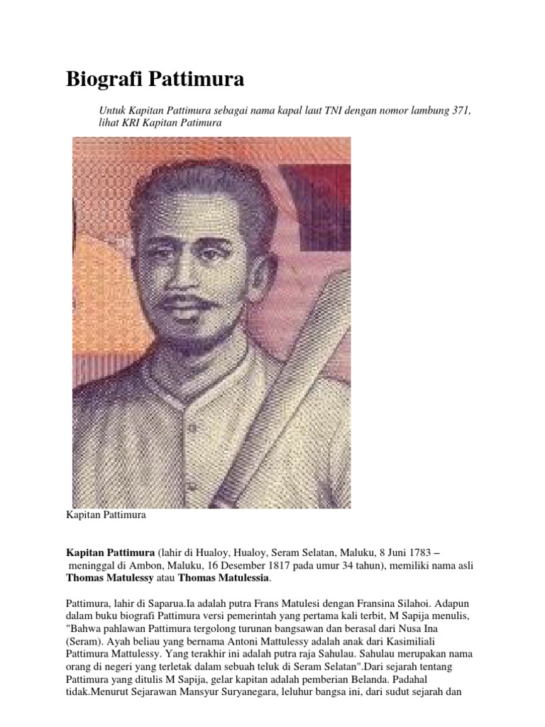 Biografi Pattimura | PDF
