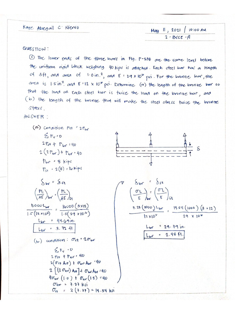 Structural Theory Solved Problems-4 | PDF