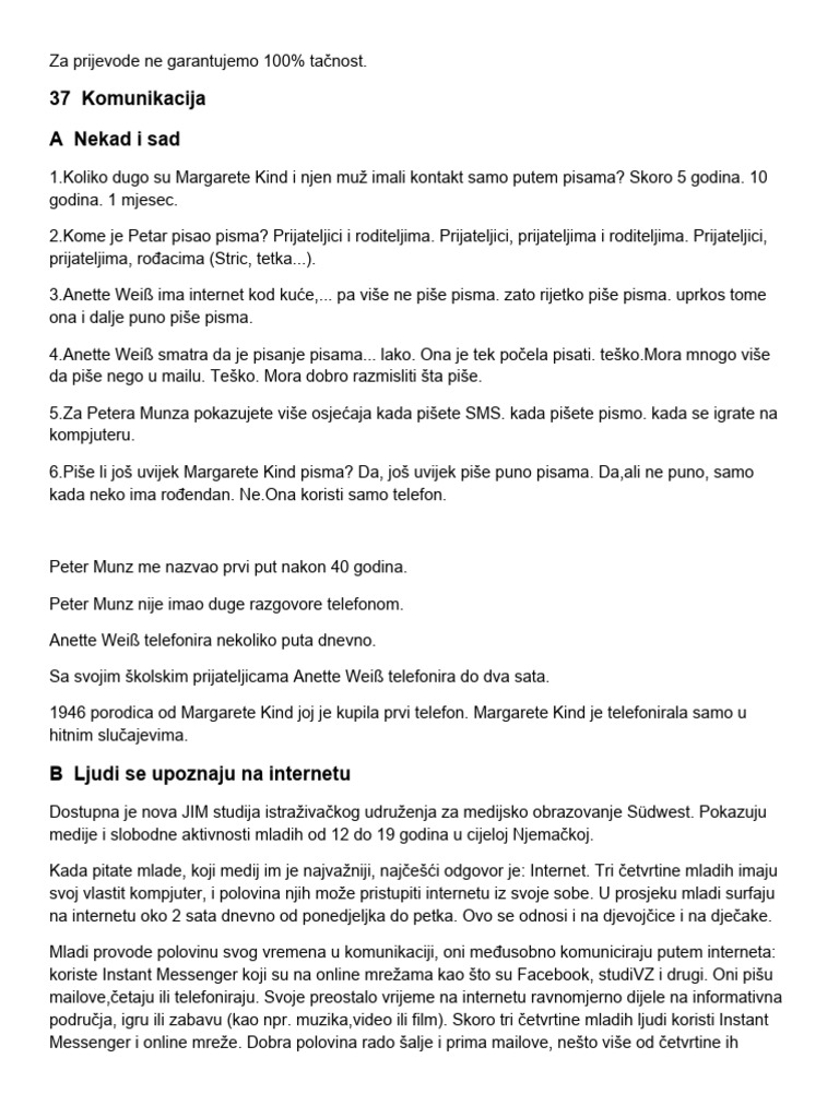 Lekcije Prijevodi | PDF