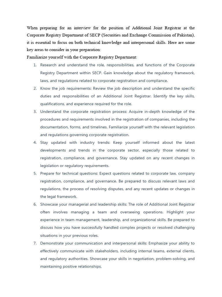 SECP Preparation | PDF | Regulatory Compliance | Corporate Governance