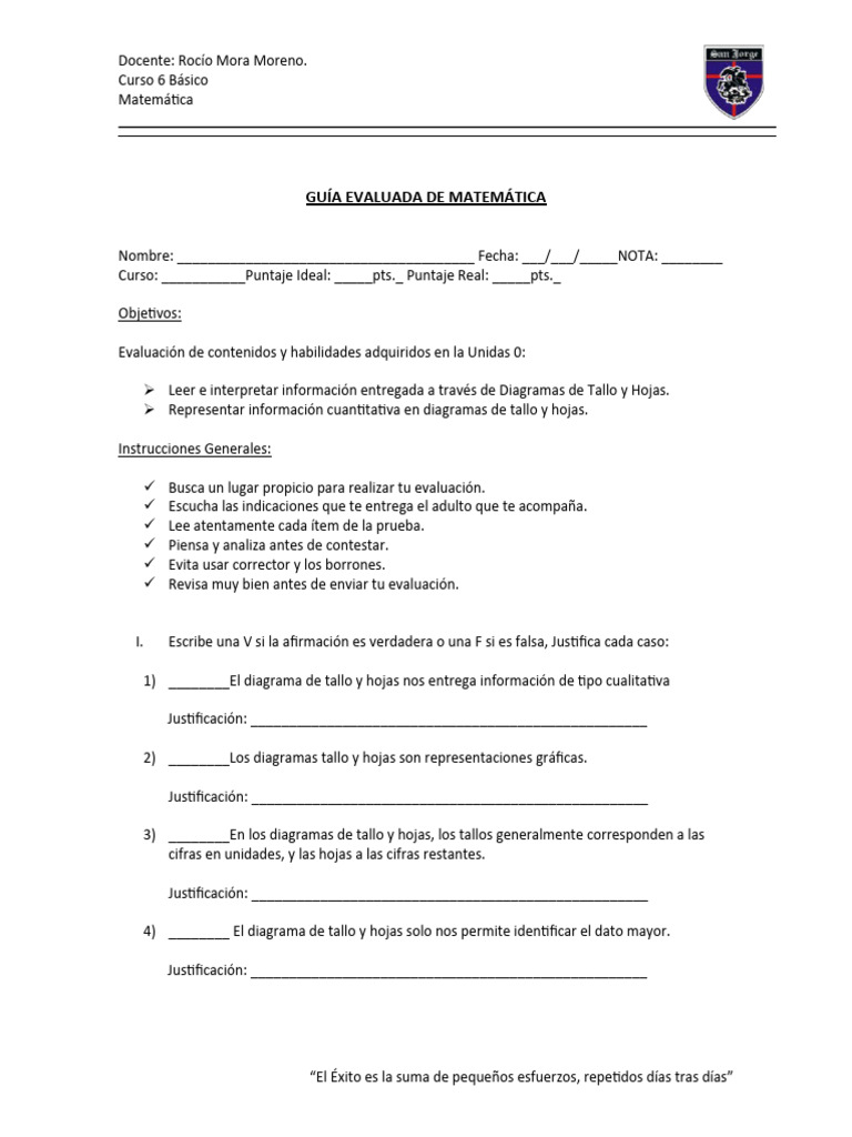 Guía Evaluada de Matemática 6 Básico | PDF | Métodos y materiales de enseñanza