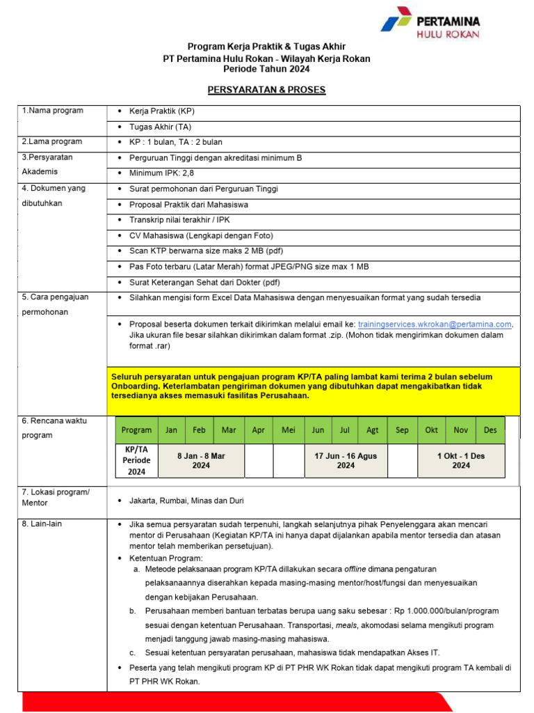 Persyaratan KPTA 2024 2 | PDF | Bisnis