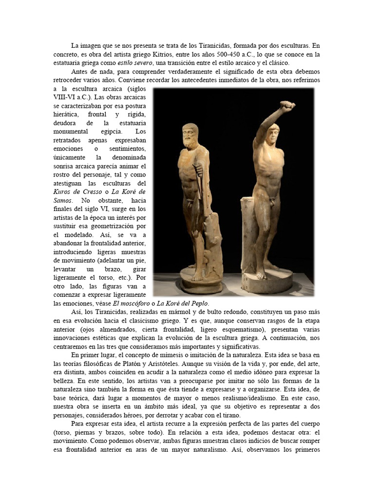 Comentario. Los Tiranicidas | PDF | Escultura