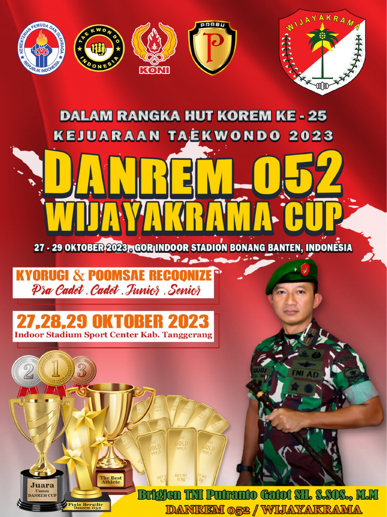 Proposal Atlit Taekwondo Danrem Cup | PDF