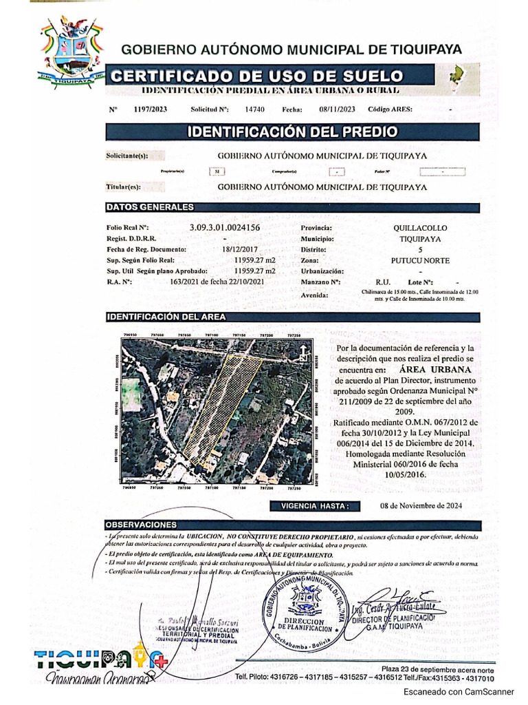 Certificado de Uso de Suelo | PDF