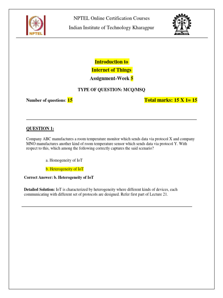 Assignment W5 | PDF | Internet Of Things | Arduino
