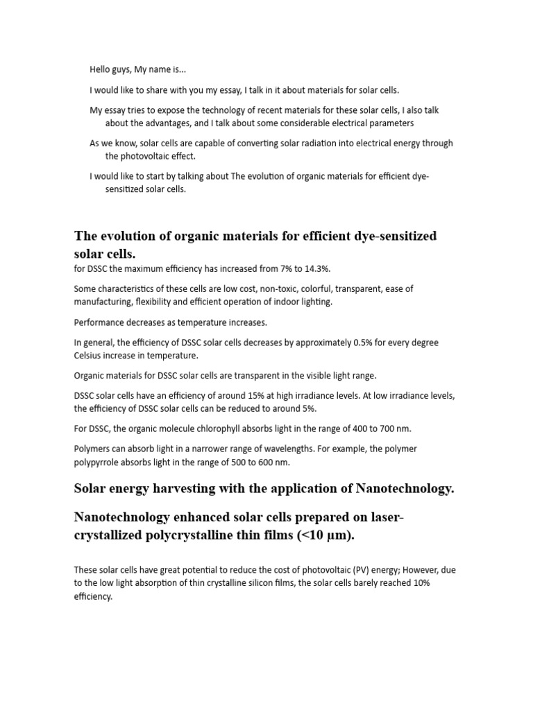 Hello Guys | PDF | Solar Cell | Solar Energy
