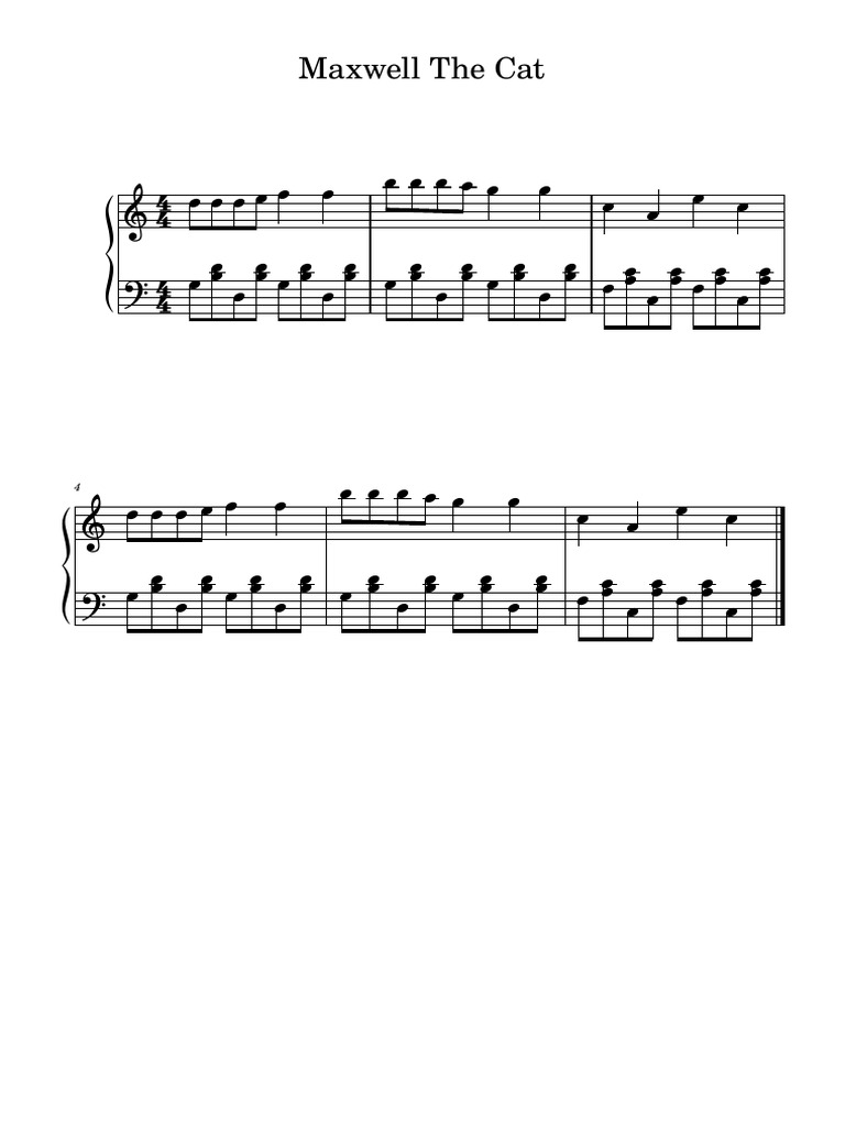 Maxwell The Cat Partitura | PDF