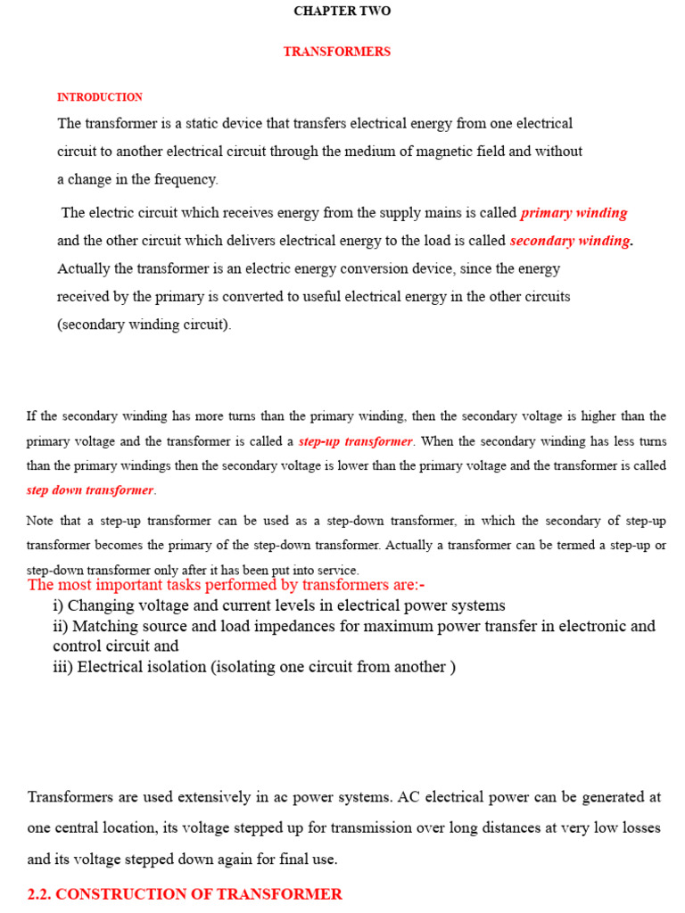 Chapter Two | PDF | Transformer | Inductor
