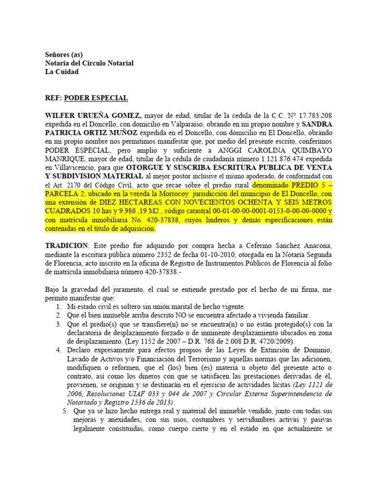 Formato Poder Venta 2170 Redam 2023 | PDF | Justicia | Crimen y violencia