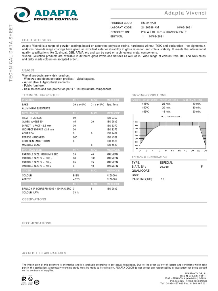 TDS RB-0152-B | PDF | Procedural Knowledge | Materials Science