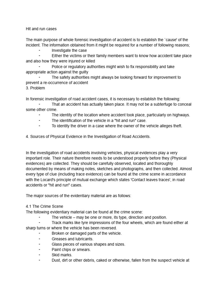 Hit and Run Cases | PDF