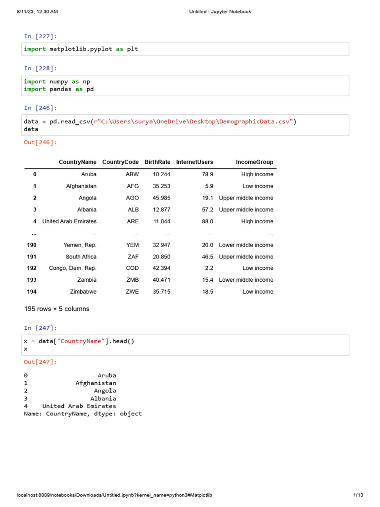 Matplotlib Plots | PDF | Statistics Matplotlib Plots | PDF | Statistics