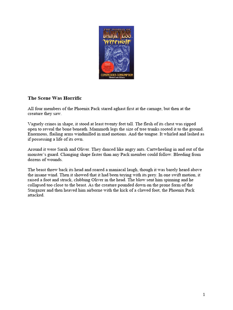 Werewolf 02 - Conspicuous Consumption - Stewart Von Allmen v2 | PDF | Odor